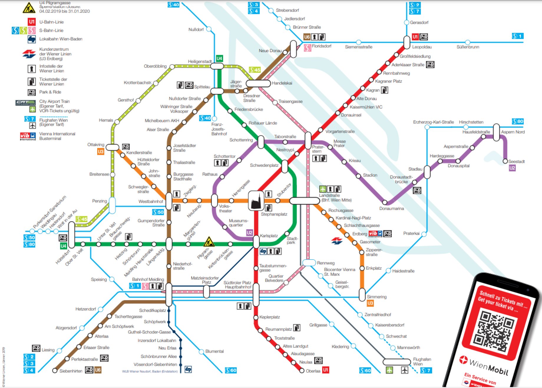 Viedeň metro - mapa trasy, cestovné lístky a tarify